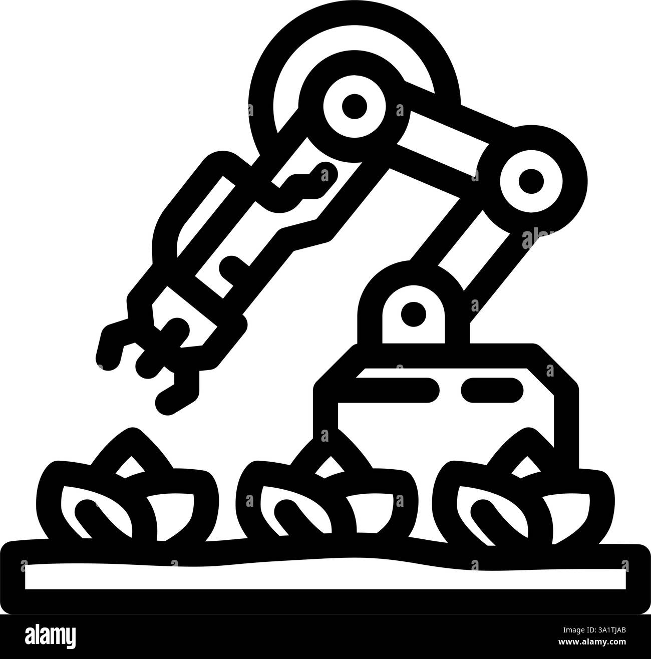 harvesting robot line icon vector illustration Stock Vector Image & Art ...