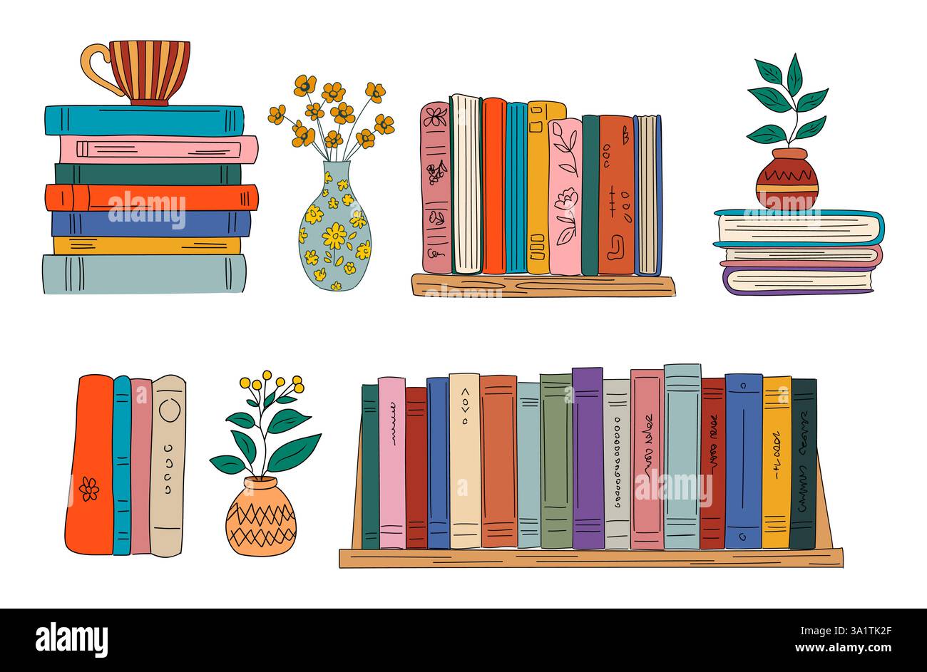 Bookshelves archive Stock Vector Images - Alamy