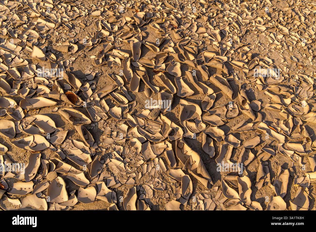 Cracked plate structure of a dry riverbed - background Stock Photo - Alamy