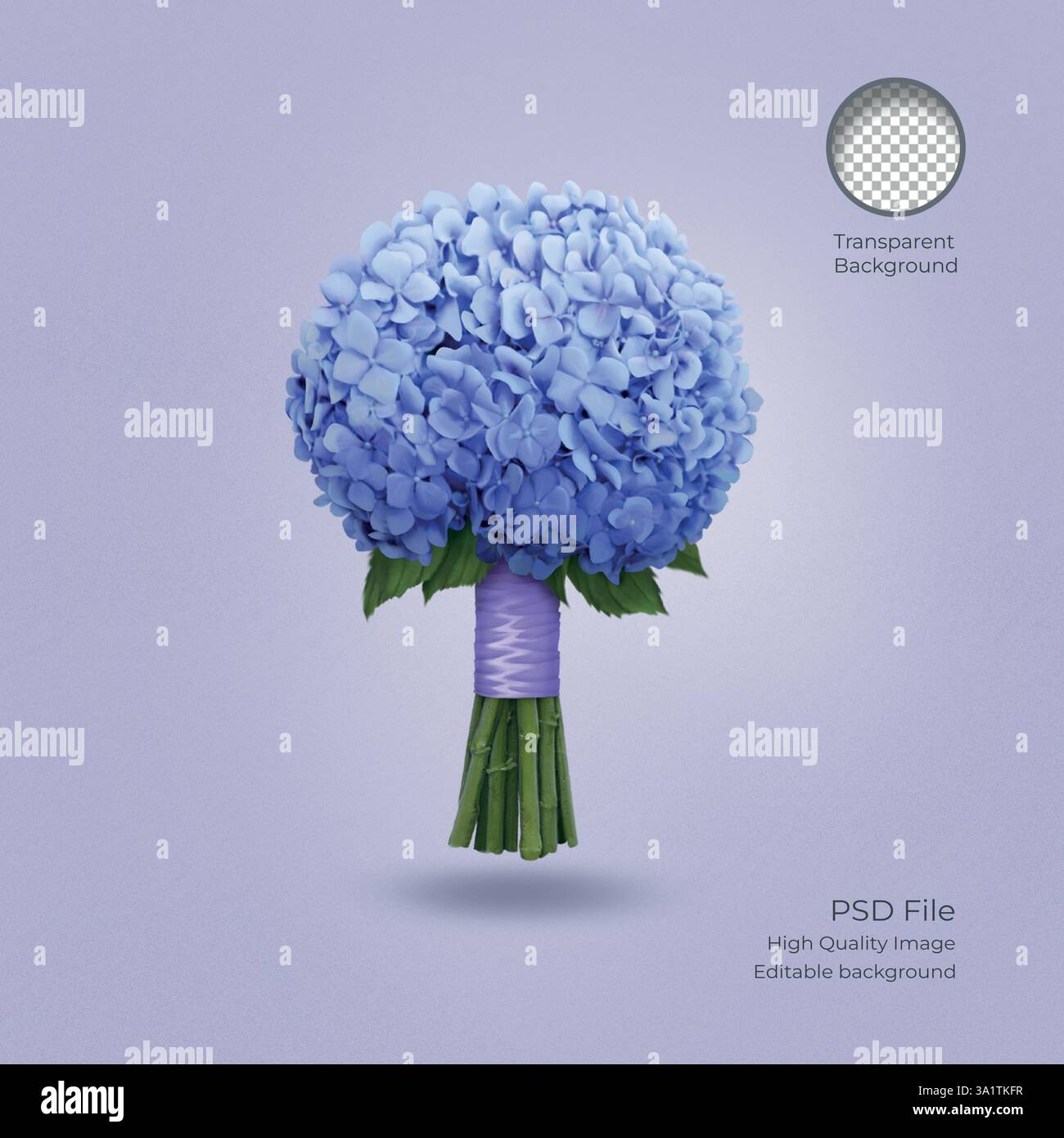 A Beautiful Blue Hydrangea Bouquet Featuring an Elegant Presentation ...