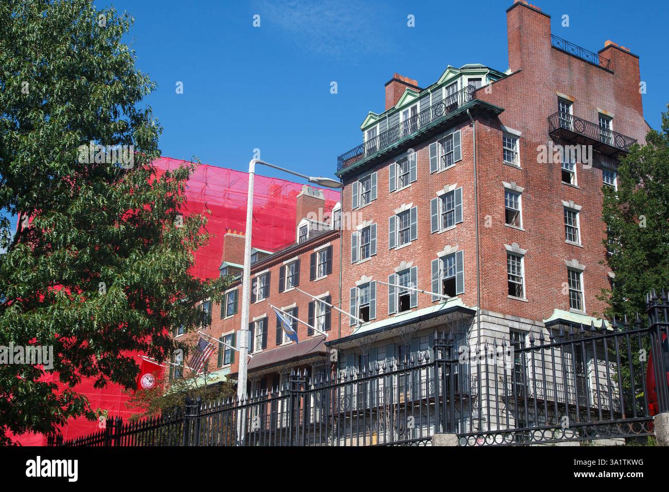 A Typical historical brick buidling facade in Boston common, Boston ...
