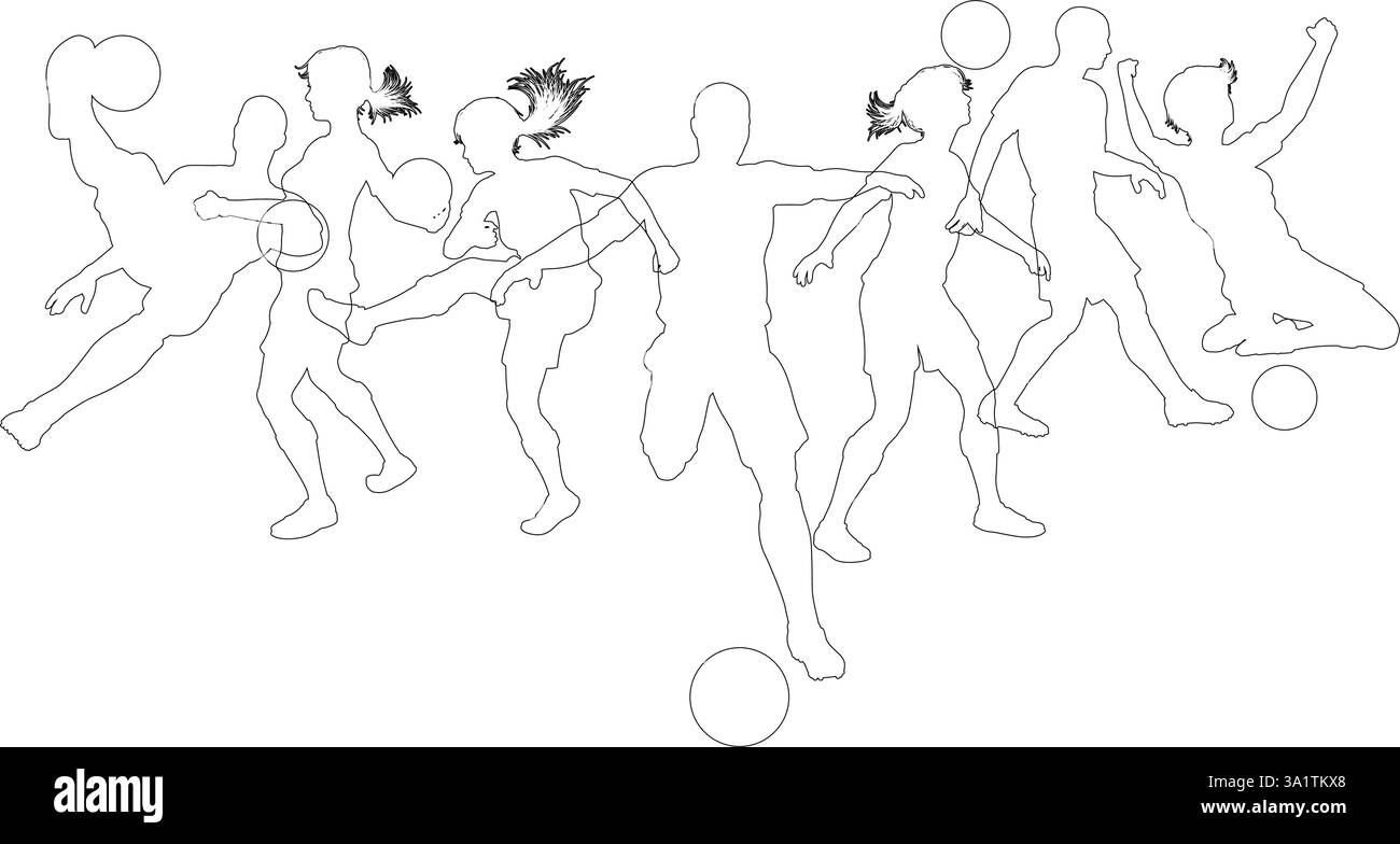 Soccer Football Players Silhouettes Stock Vector Image & Art - Alamy