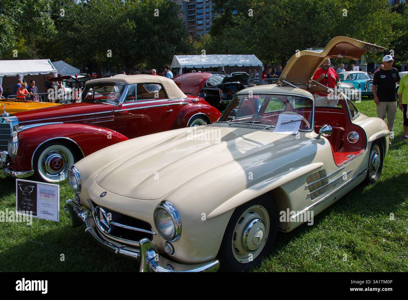 A Vintage Mercedes-Benz 300-SL at a Sports car exhibition in Boston c ...