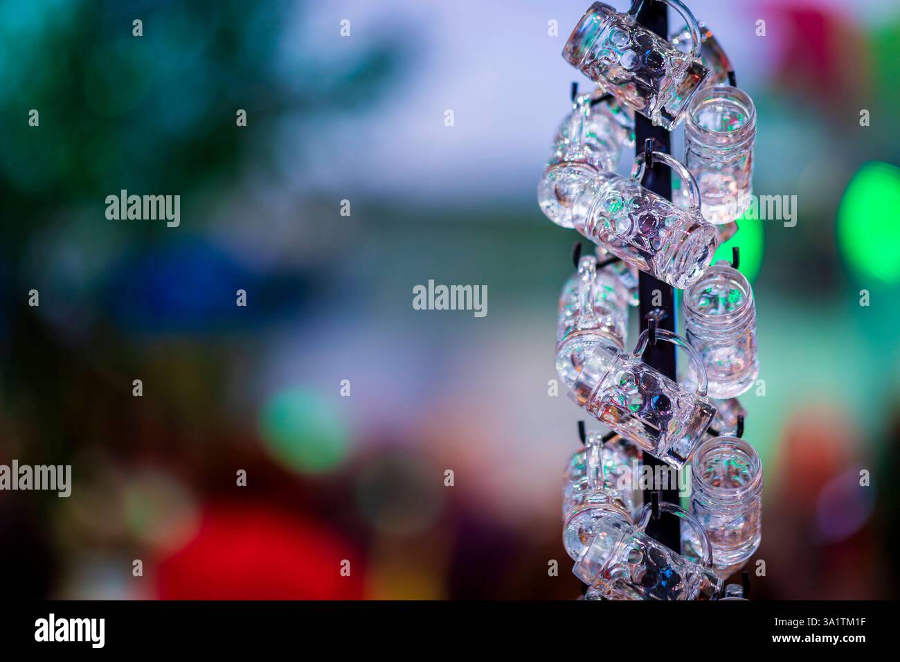 Saubere Schnappsglaeser in Form von Bierkruegen, aufgenommen in Berlin ...