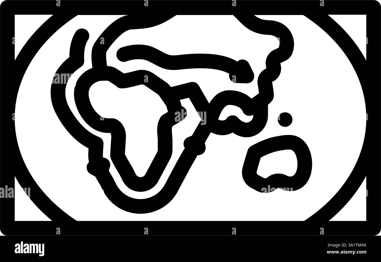 trade route map geographical discoveries line icon vector illustration ...