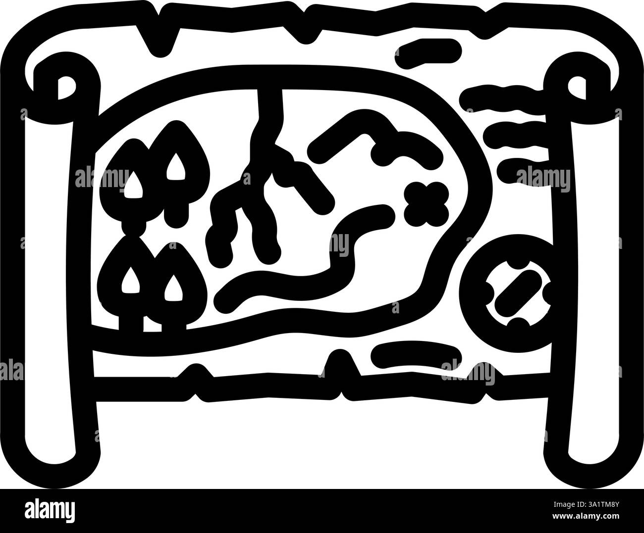 old world maps geographical discoveries line icon vector illustration ...