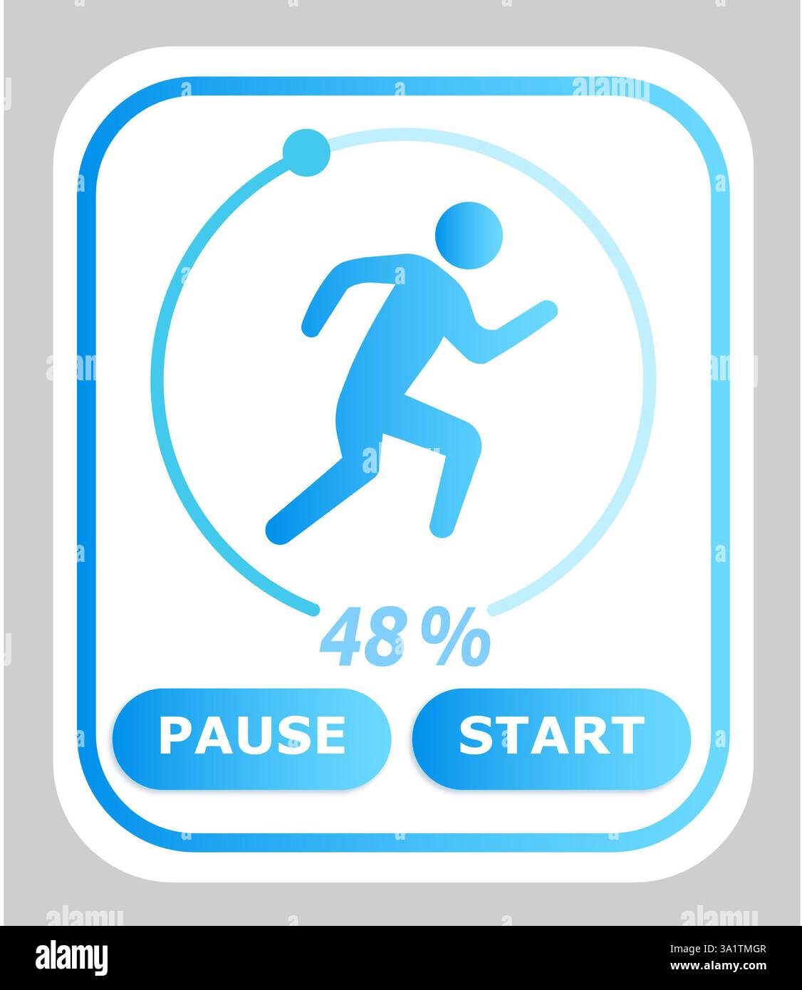 Step Counting App Interface For Smartwatch On Light Grey Background