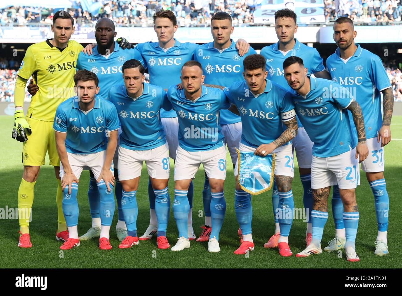 SSC Napoli players pose for a team photo prior to the Serie A football ...