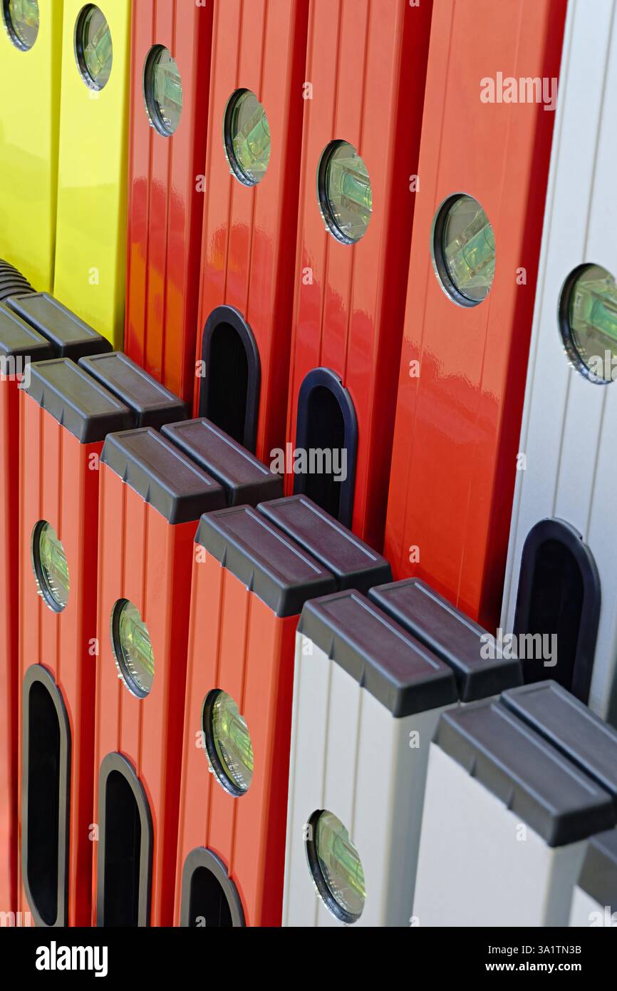 Group of construction bubble levels, close up shot, abstract background ...