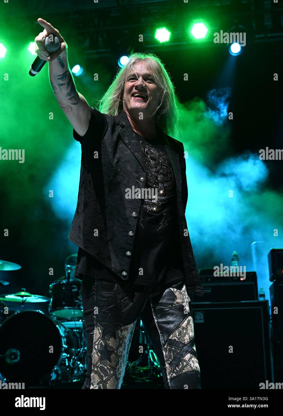 Miami, FL, USA. 09th Mar, 2025. Sebastian Bach performs during the 2025 ...
