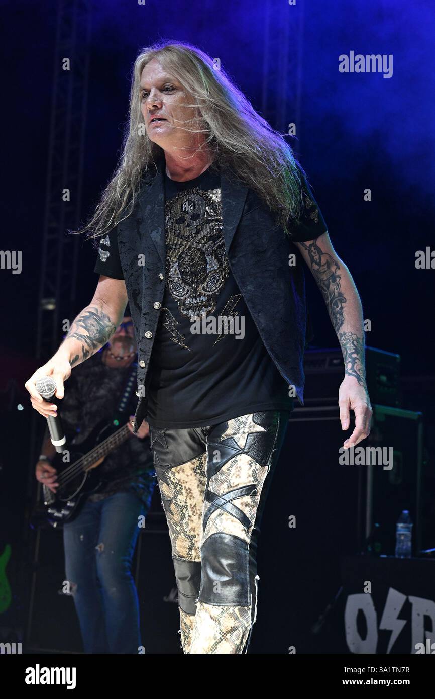Miami, FL, USA. 09th Mar, 2025. Sebastian Bach performs during the 2025 ...