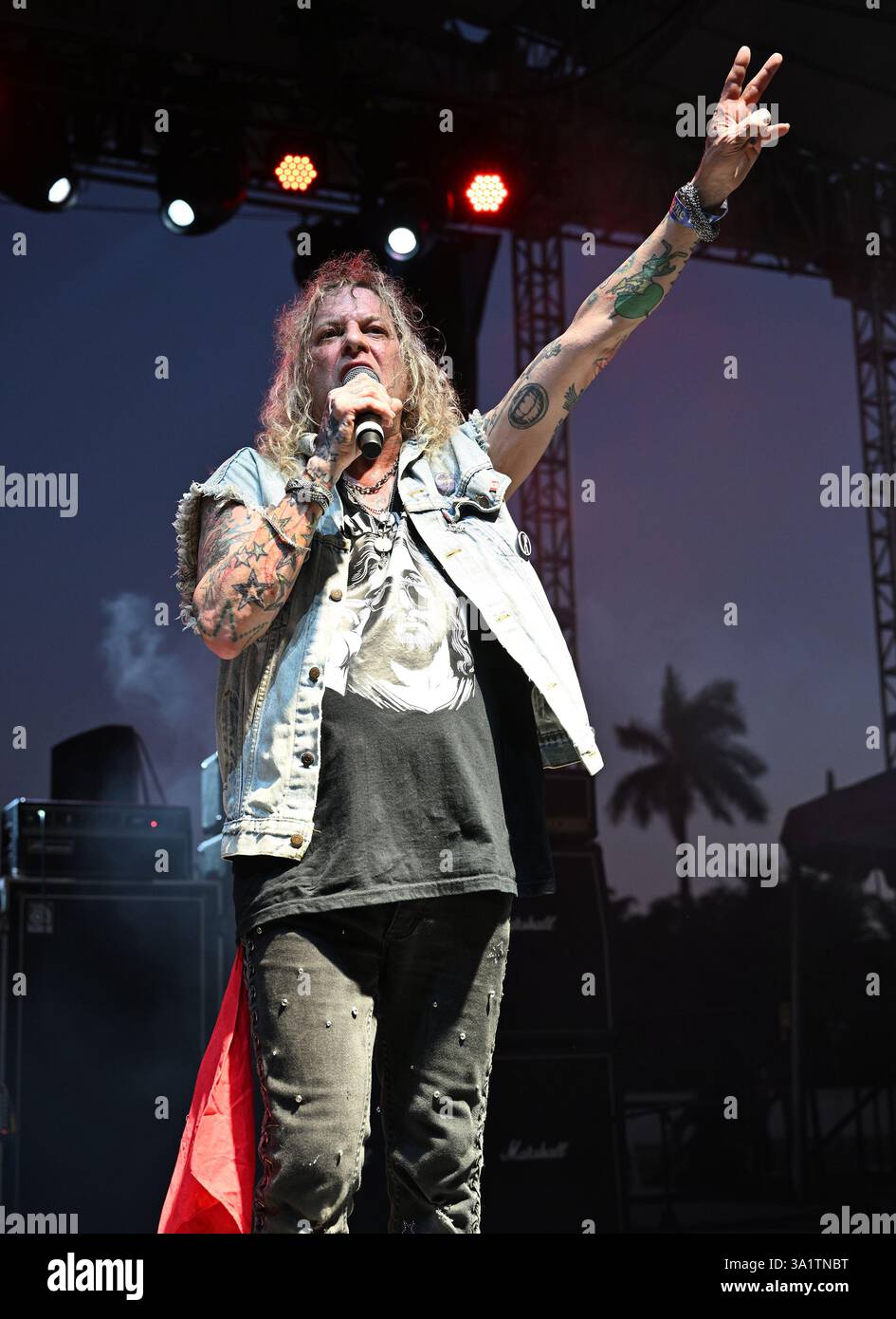 Miami, FL, USA. 09th Mar, 2025. Ted Poley performs during the 2025 ...
