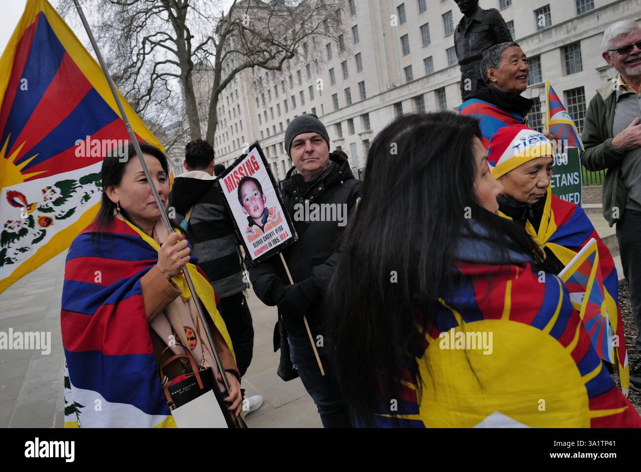 RECORD DATE NOT STATED Tibetan independence protest in London ...