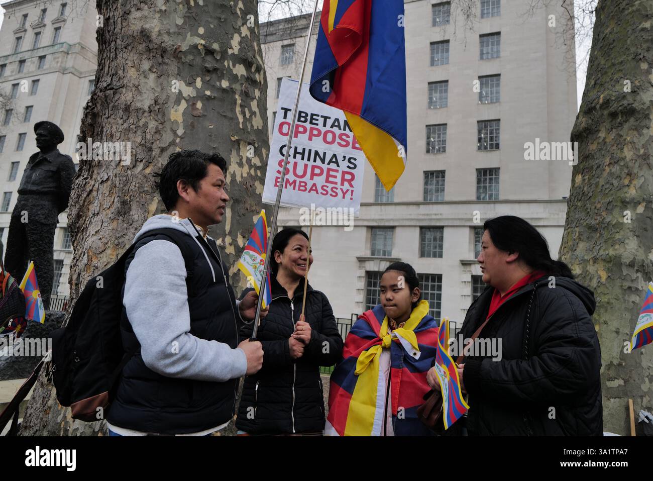 Protesters gather outside Downing Street to mark the 66th anniversary ...