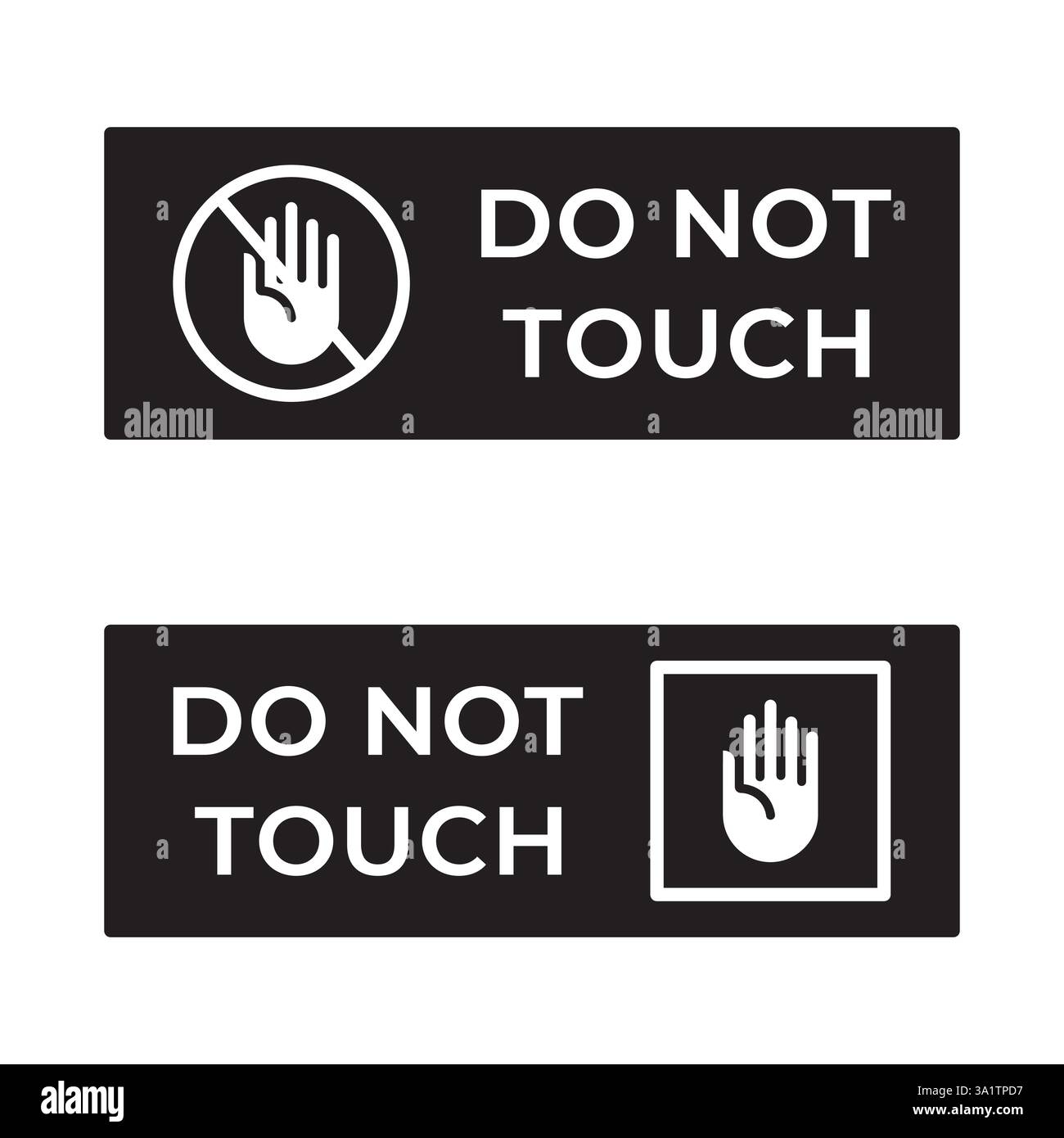 Do not touch sign template design concept. Prohibition sign with stop ...