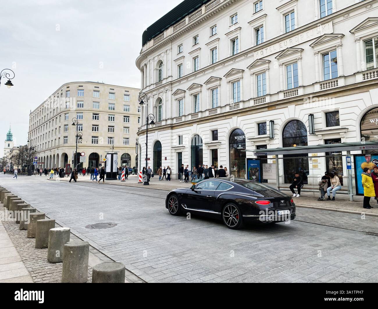 Warsaw, Poland - March 09, 2025: Classic black Bentley Continental GT ...