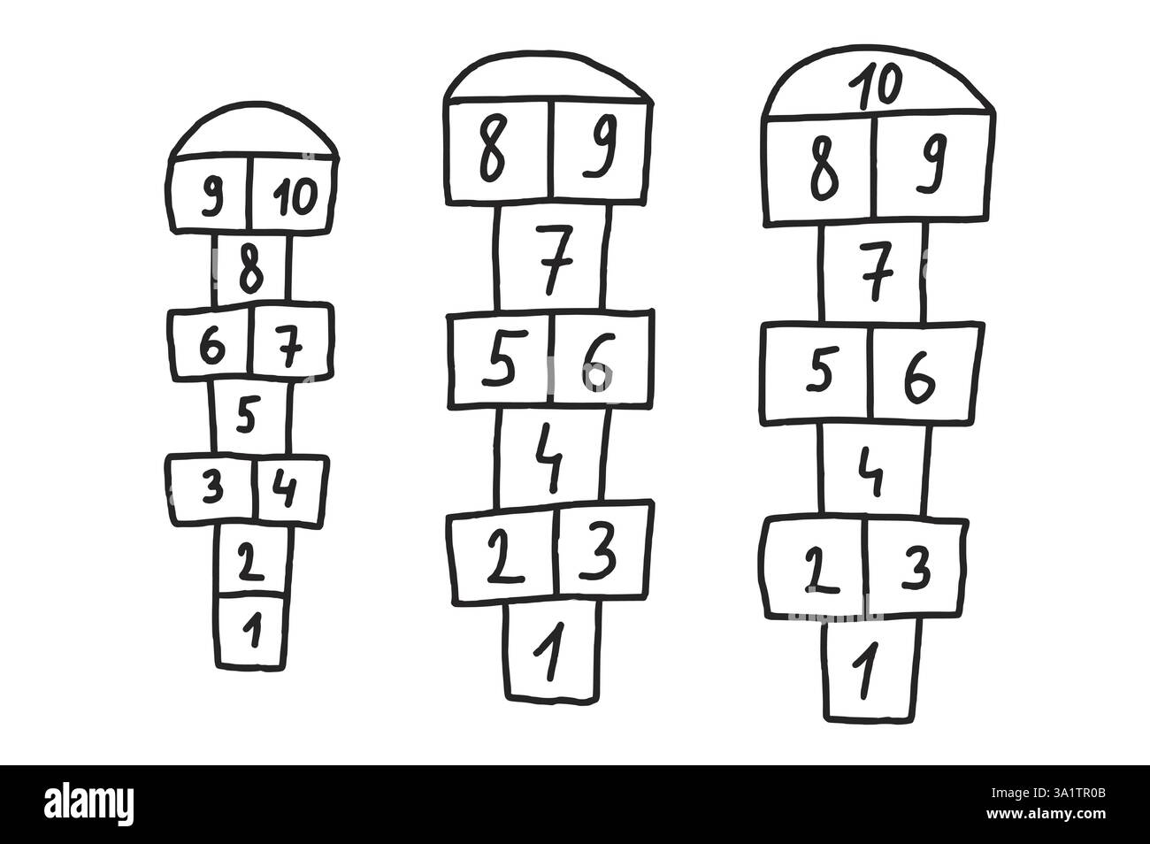 Hopscotch games set isolated on white background. Children playground ...