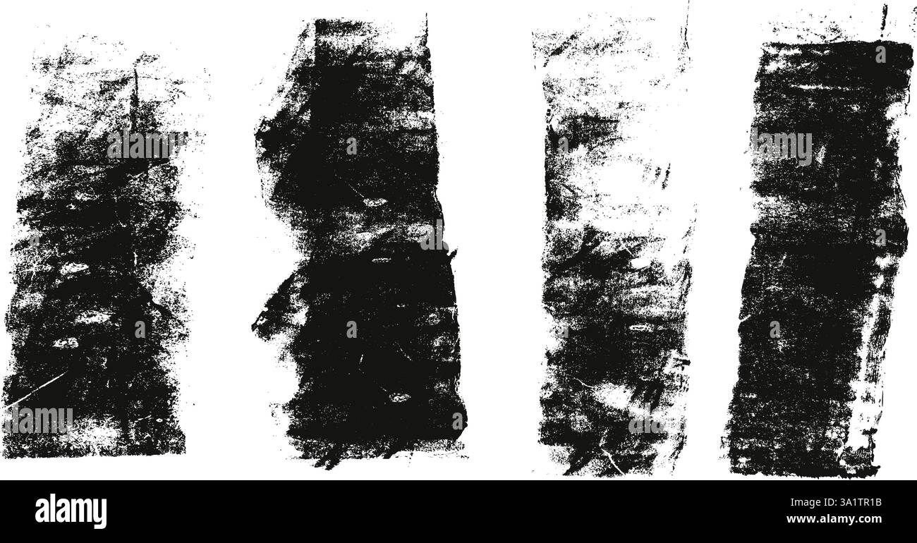 Grunge eroded textures set. Ink roller background. Vintage rectangles ...