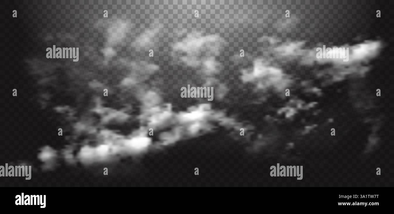 Realistic clouds effect on transparent background Stock Vector Image ...