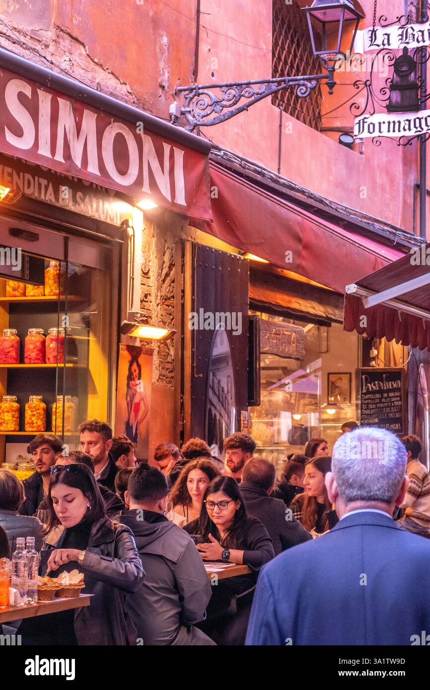 Bologna dining in food district hi-res stock photography and images - Alamy