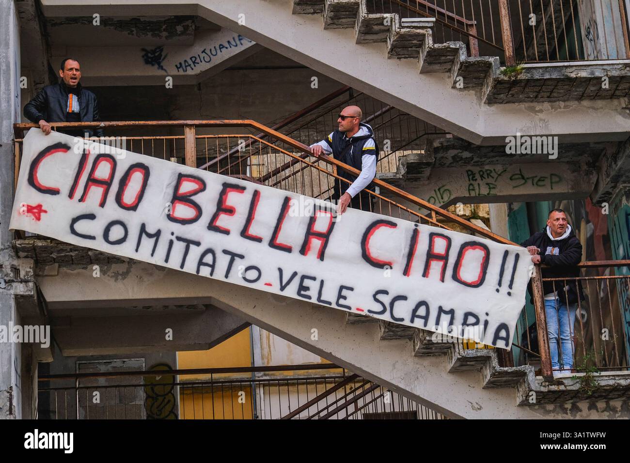 Napoli, Italy. 10th Mar, 2025. One of the so-called "Sails yellow of ...