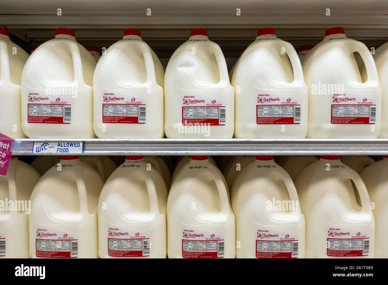 Whole Milk Sun Hearth Gallon Jugs In A Chiller Cabiinet Supermarket ...