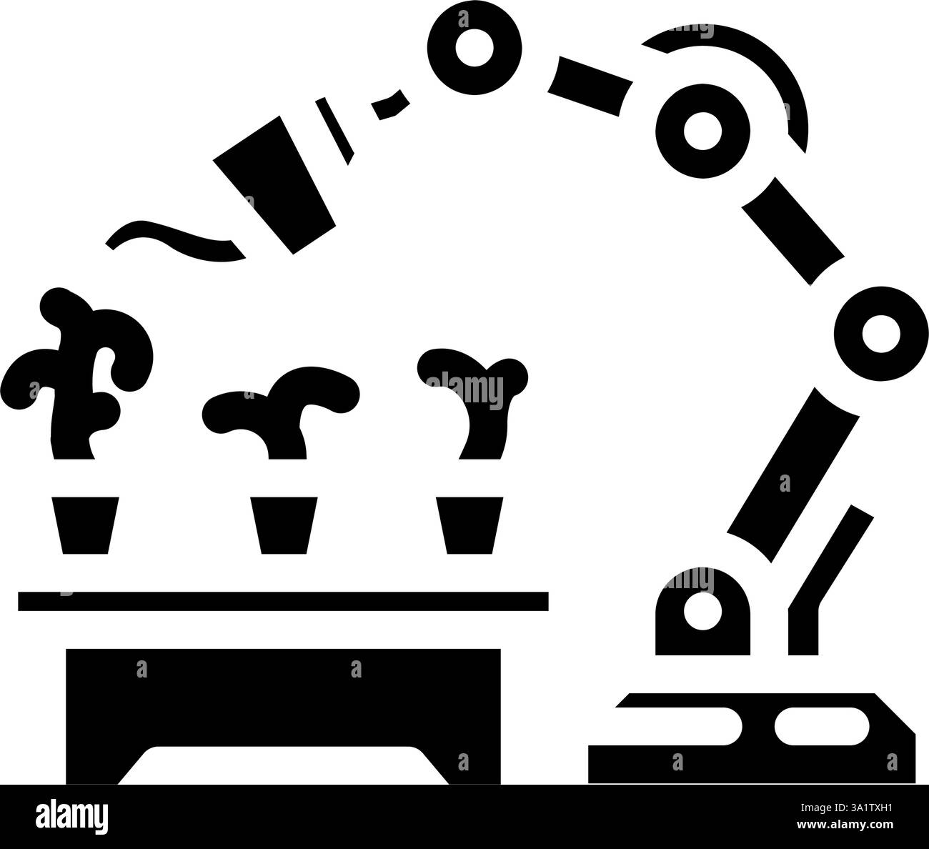 plant care robot harvests glyph icon vector illustration Stock Vector ...