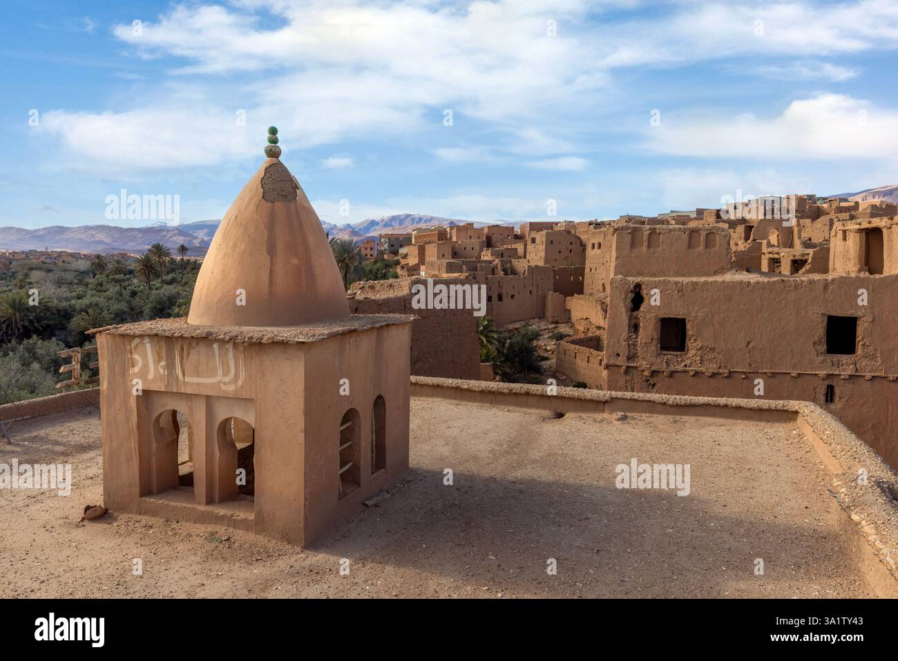 Tinghir, an old French garrison town in the Todra Valley, is built ...
