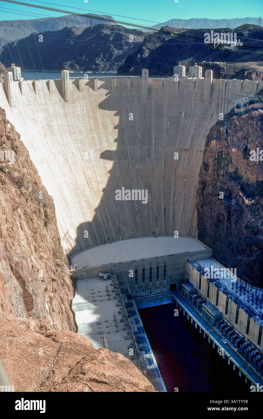 HOOVER DAM concrete arch-gravity dam in the Black canyon of the ...