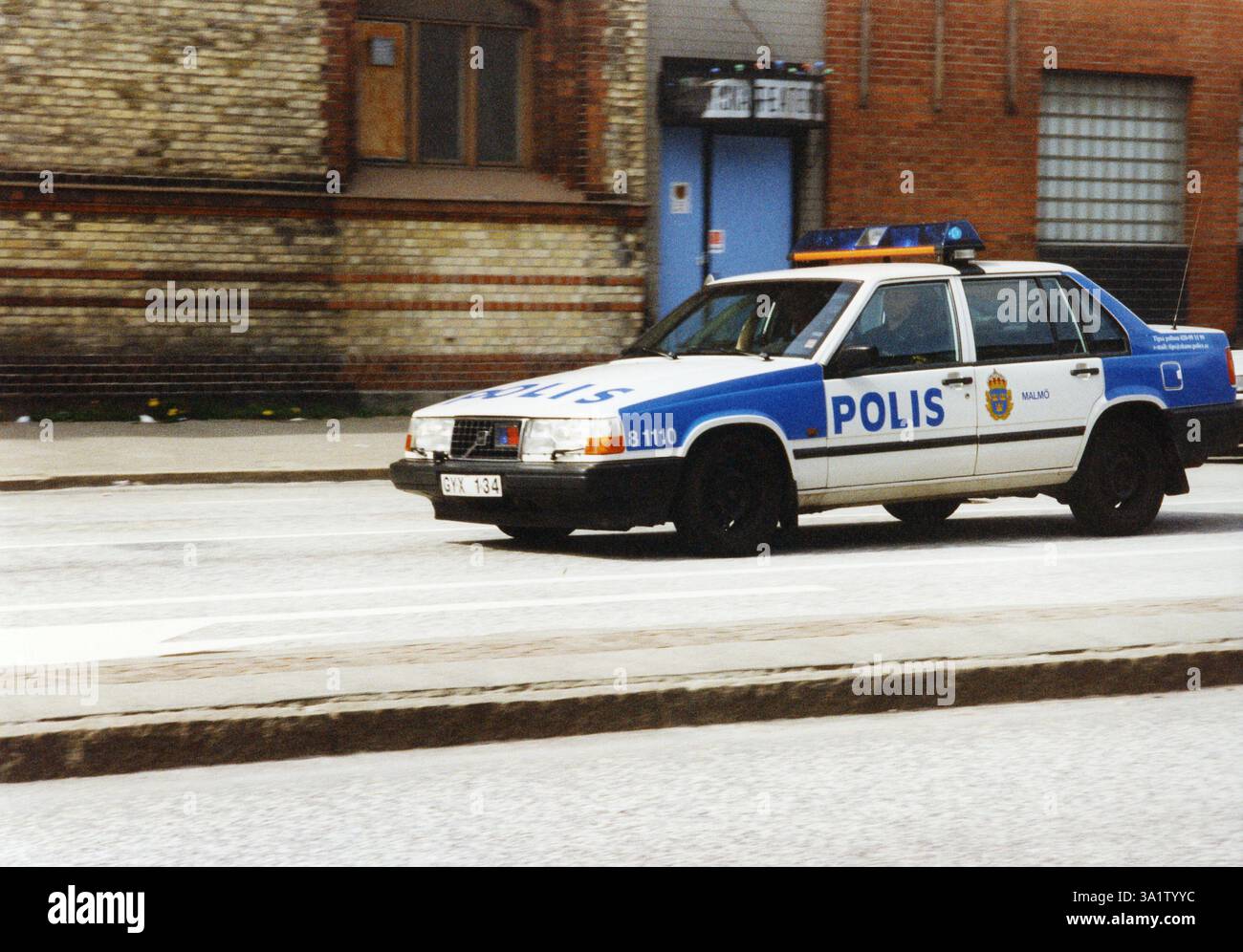 VOLVO 744 as a police car on the streets of Malmö Sweden Stock Photo ...
