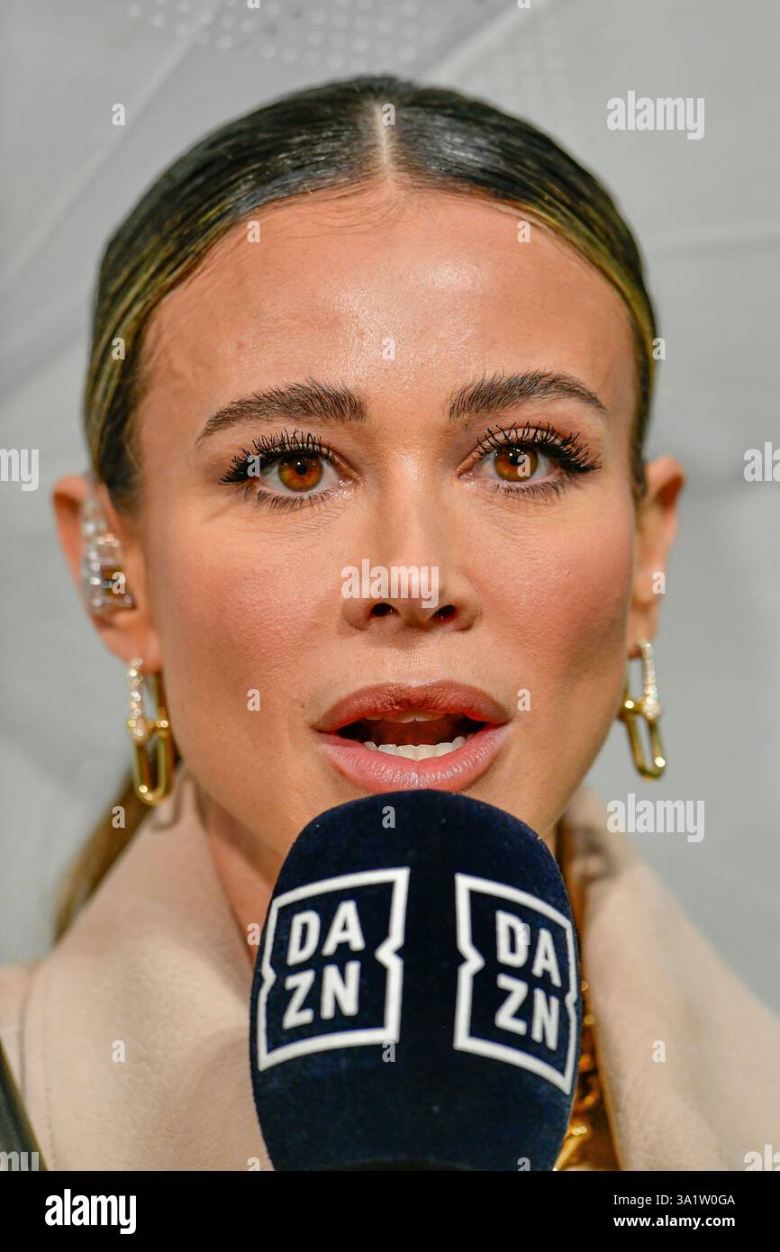 Turin, Italy. 09th Mar, 2025. TV-presenter Diletta Leotta seen at work ...