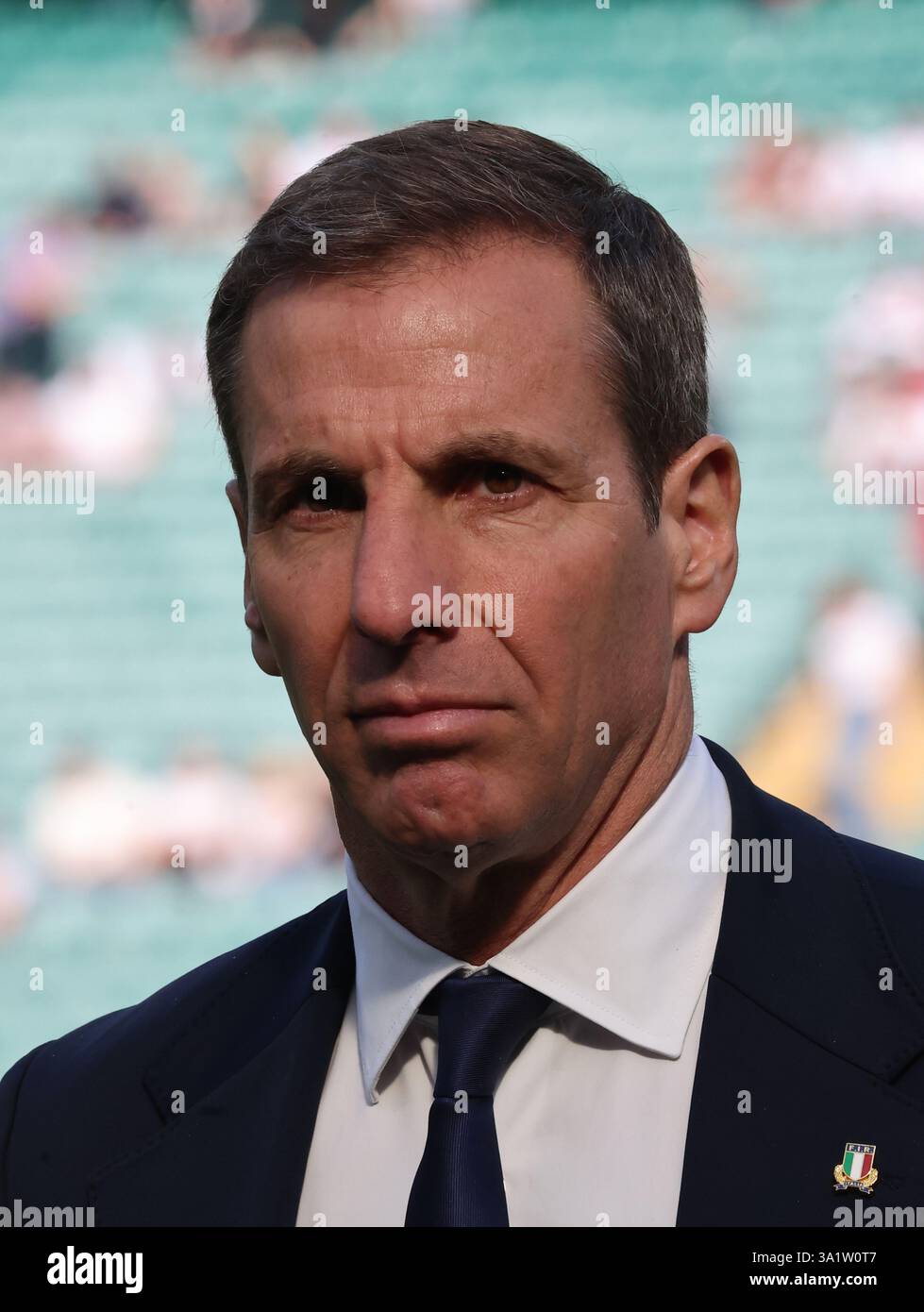 Gonzalo Quesada Head Coach of Italy before kick off during Guinness Men ...