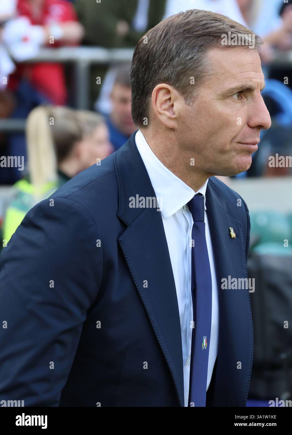 London, UK. 09th Mar, 2025. Gonzalo Quesada Head Coach of Italy during ...