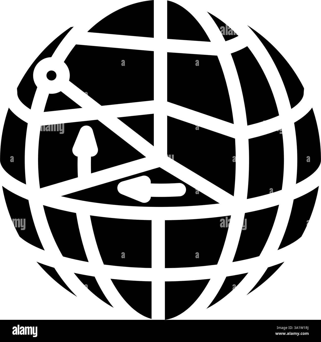 longitude and latitude lines glyph icon vector illustration Stock ...