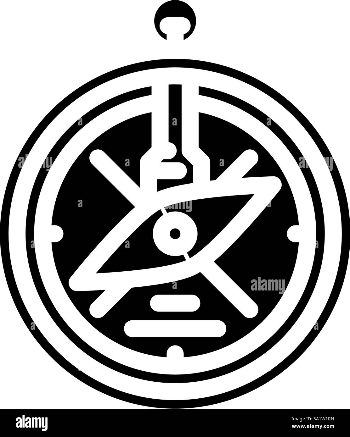 ancient compass geographical discoveries glyph icon vector illustration ...