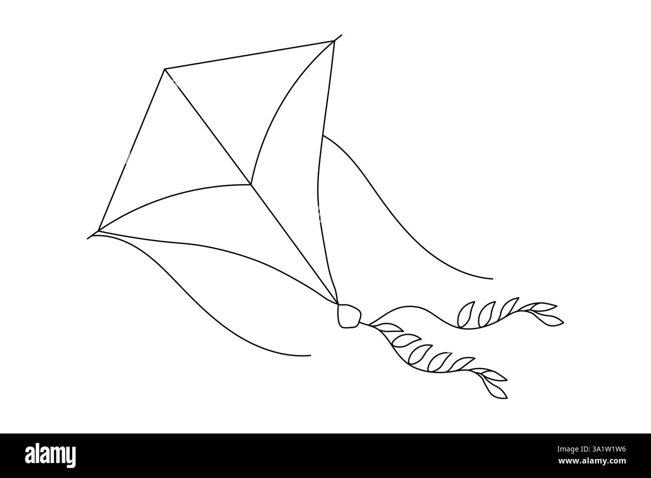 Kite flying in the sky Continuous one line art drawing of scissors ...