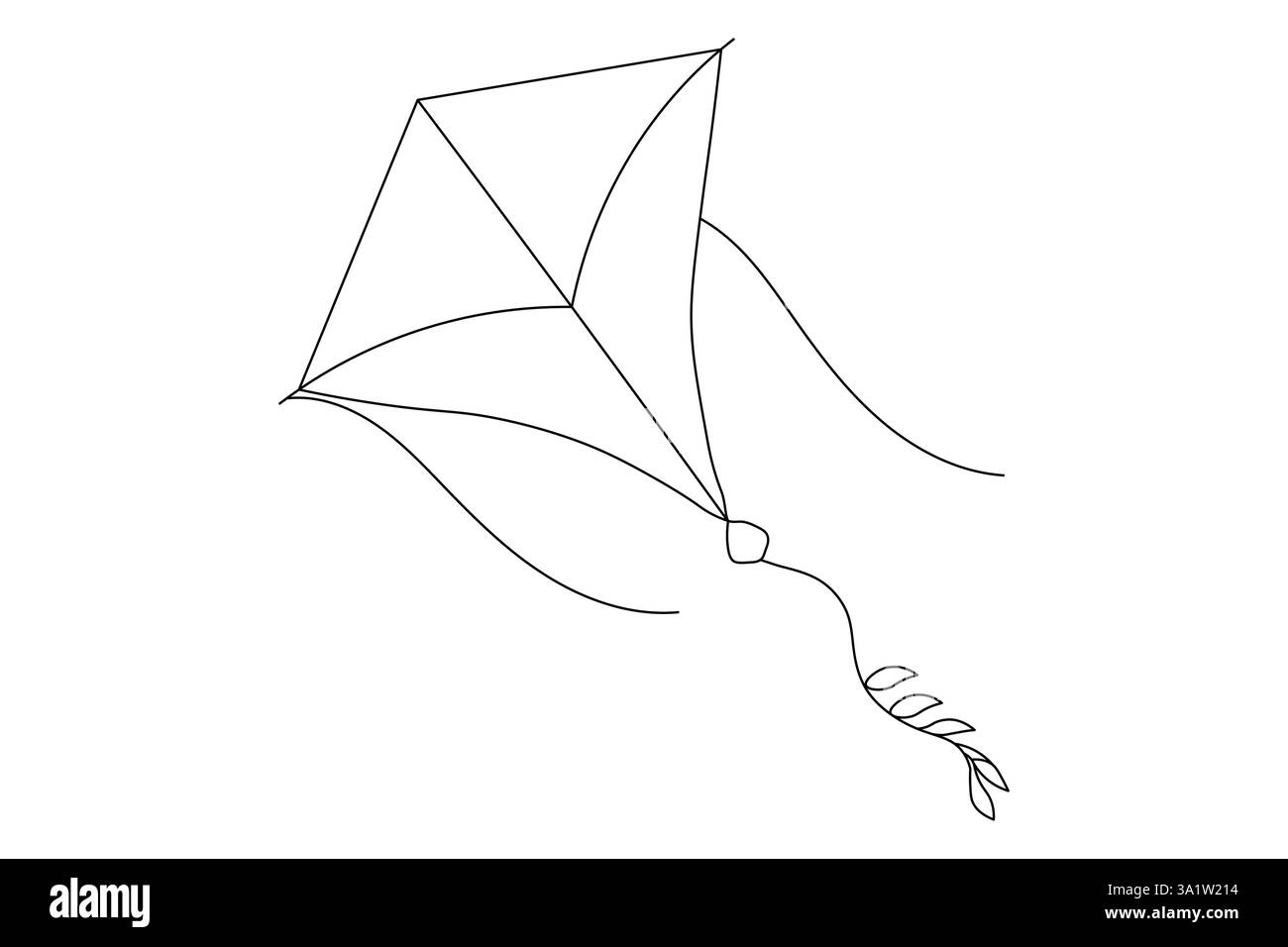 Kite flying in the sky Continuous one line art drawing of scissors ...