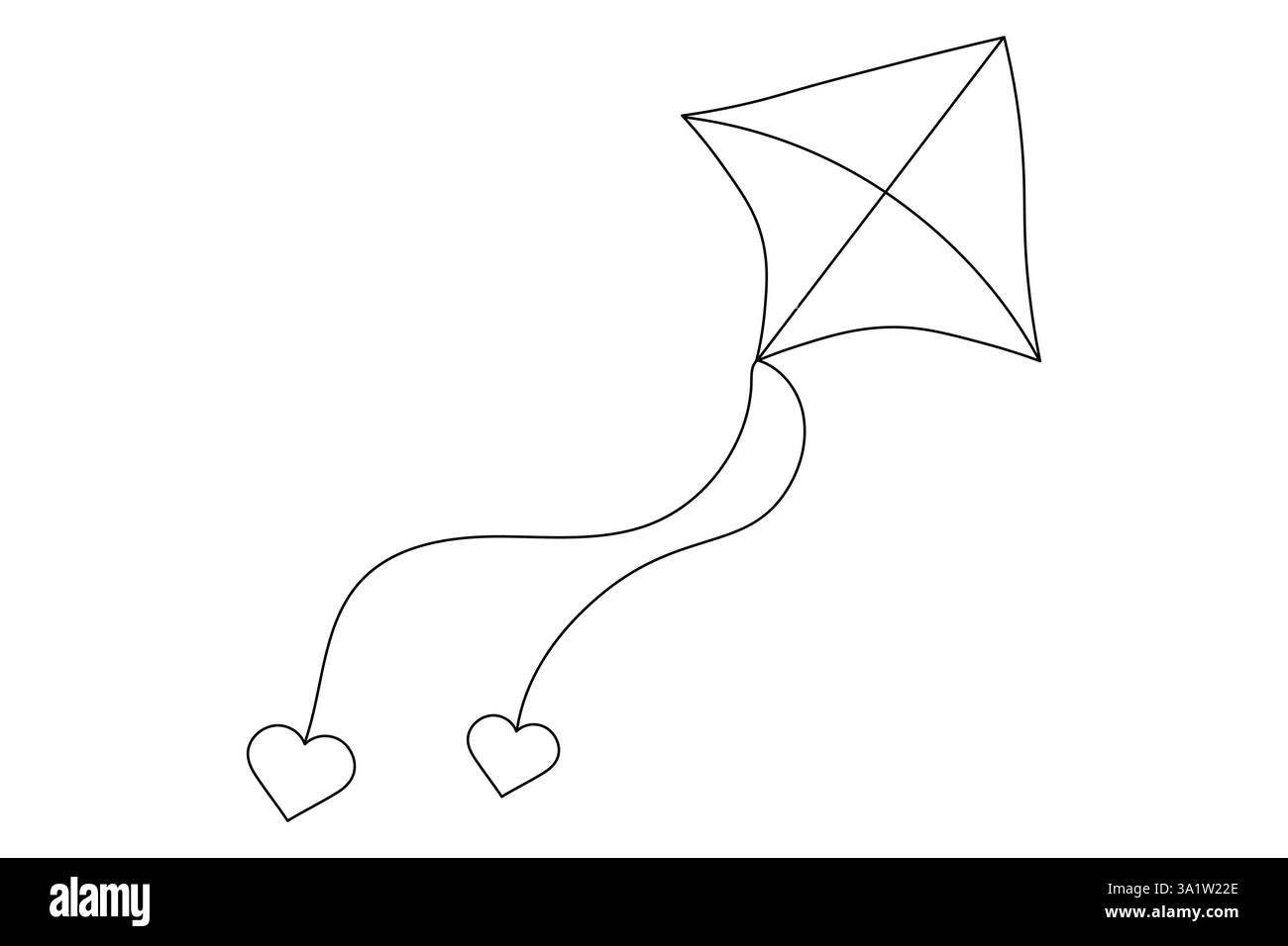 Kite flying in the sky Continuous one line art drawing of scissors ...