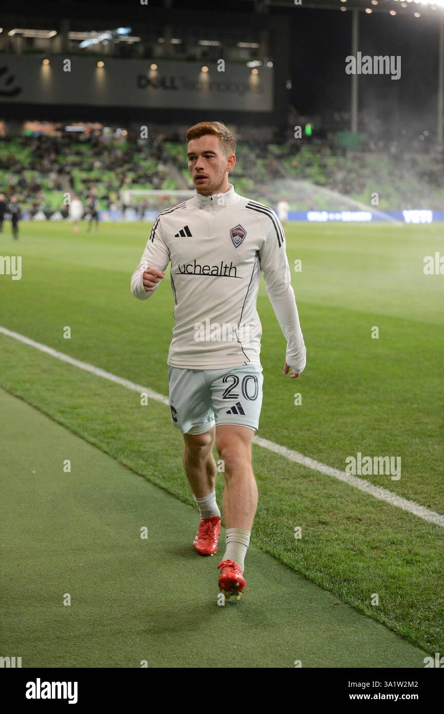 AUSTIN, TX - March 08: Colorado Rapids midfielder Connor Ronan heads ...