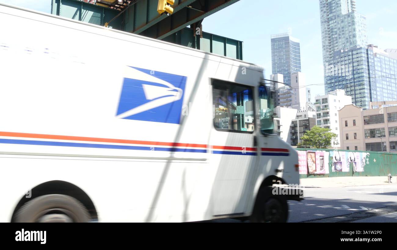 New York City, United States - 31 Aug 2023: Elevated subway above ...
