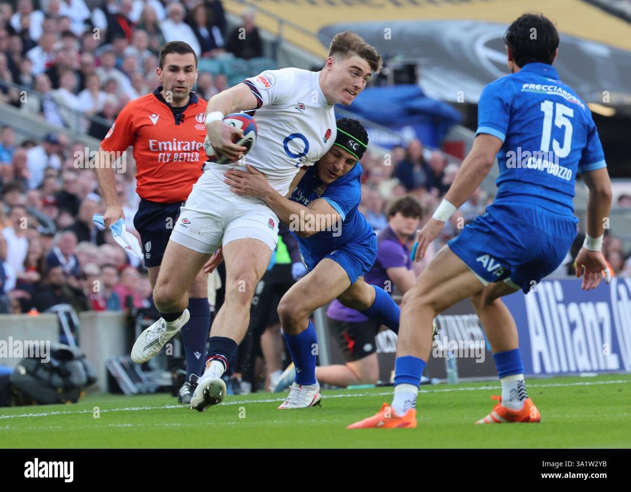 London, UK. 09th Mar, 2025. England's Tommy Freeman ((Bath Rugby)) in ...