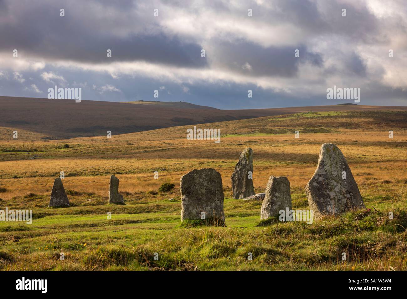 Bronze Age Standing Stones at Scorhill Stone Circle in Dartmoor ...