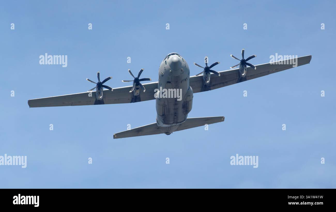 C130 Hercules in flight Stock Photo - Alamy