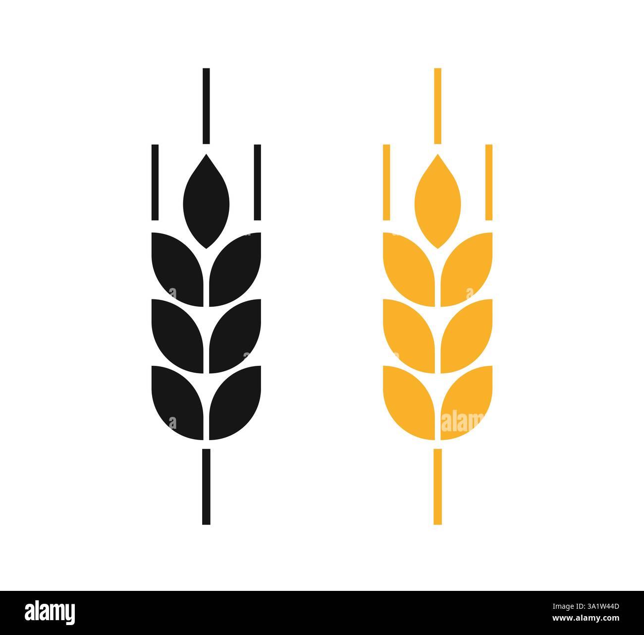 Wheat icon. Silhouette wheats isolated on white background. Malt beer ...