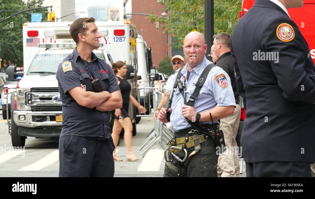 New York City, United States - 11 September 2023: Firefighters ...