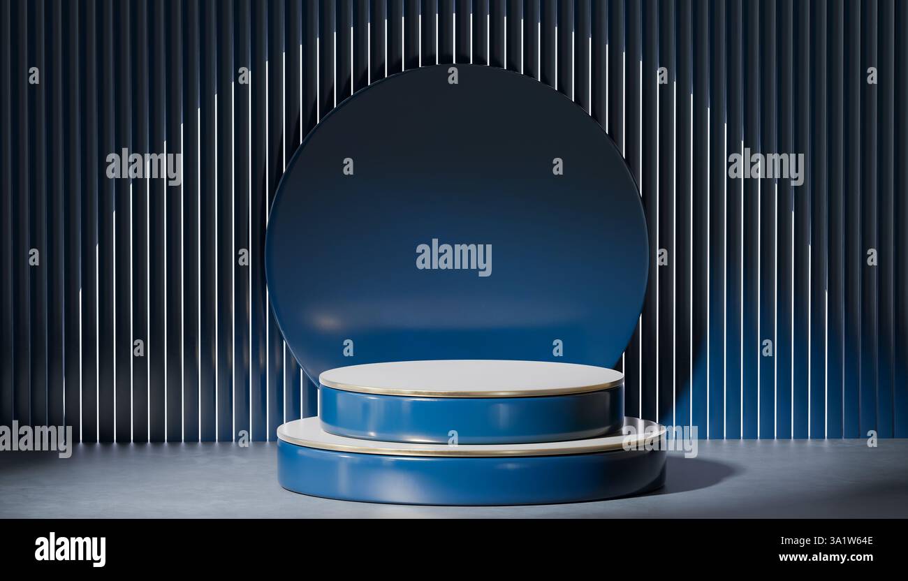 Modern empty podium with round backdrop, product placement and ...