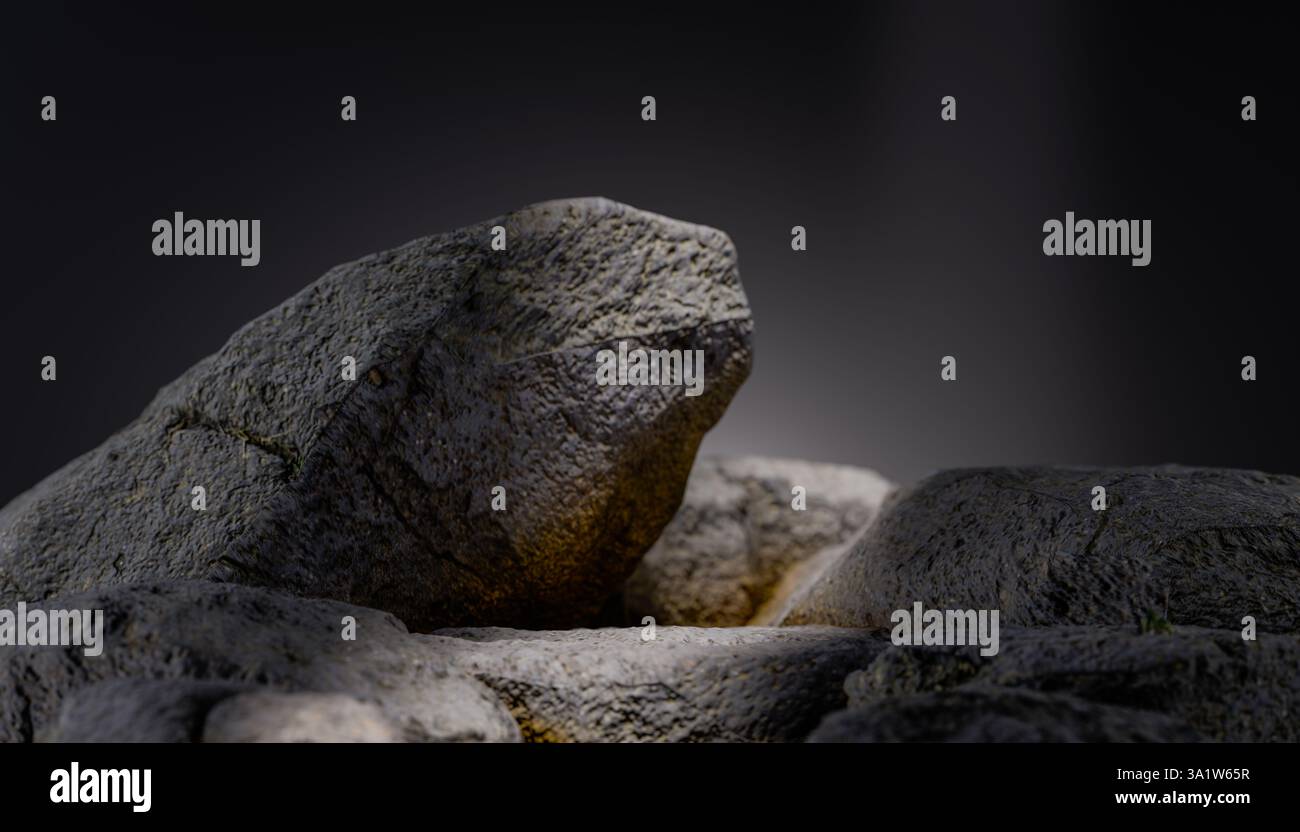 Empty stone podium for product placement, natural rock background ...