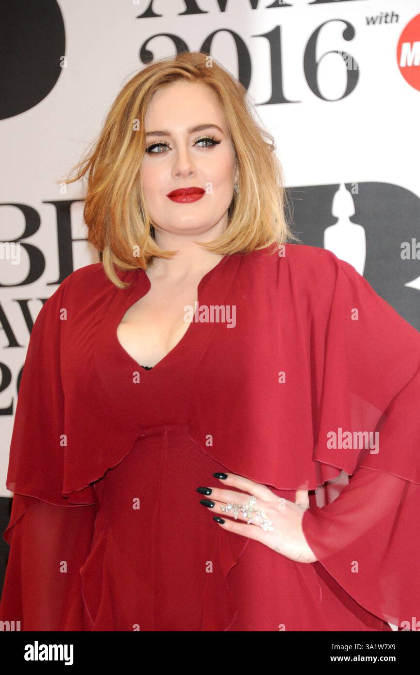 Adele Attends the Brit Awards held at the London O2 Arena. 24-02-2016 ...