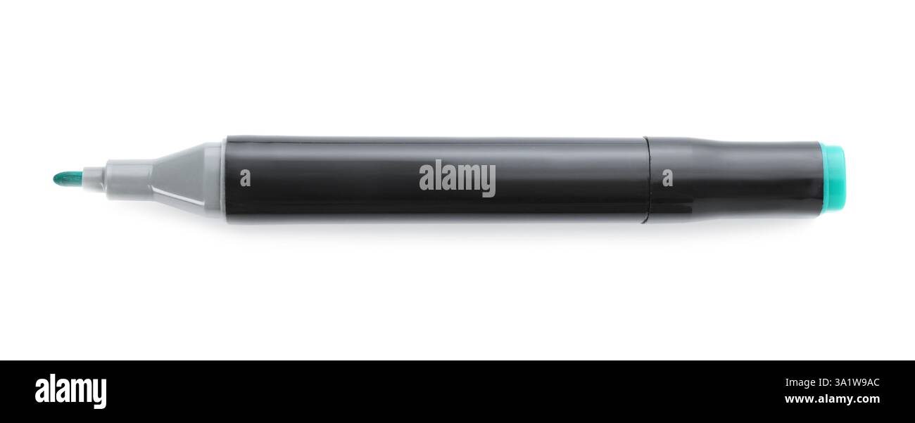 One double sided marker isolated on white, top view Stock Photo - Alamy