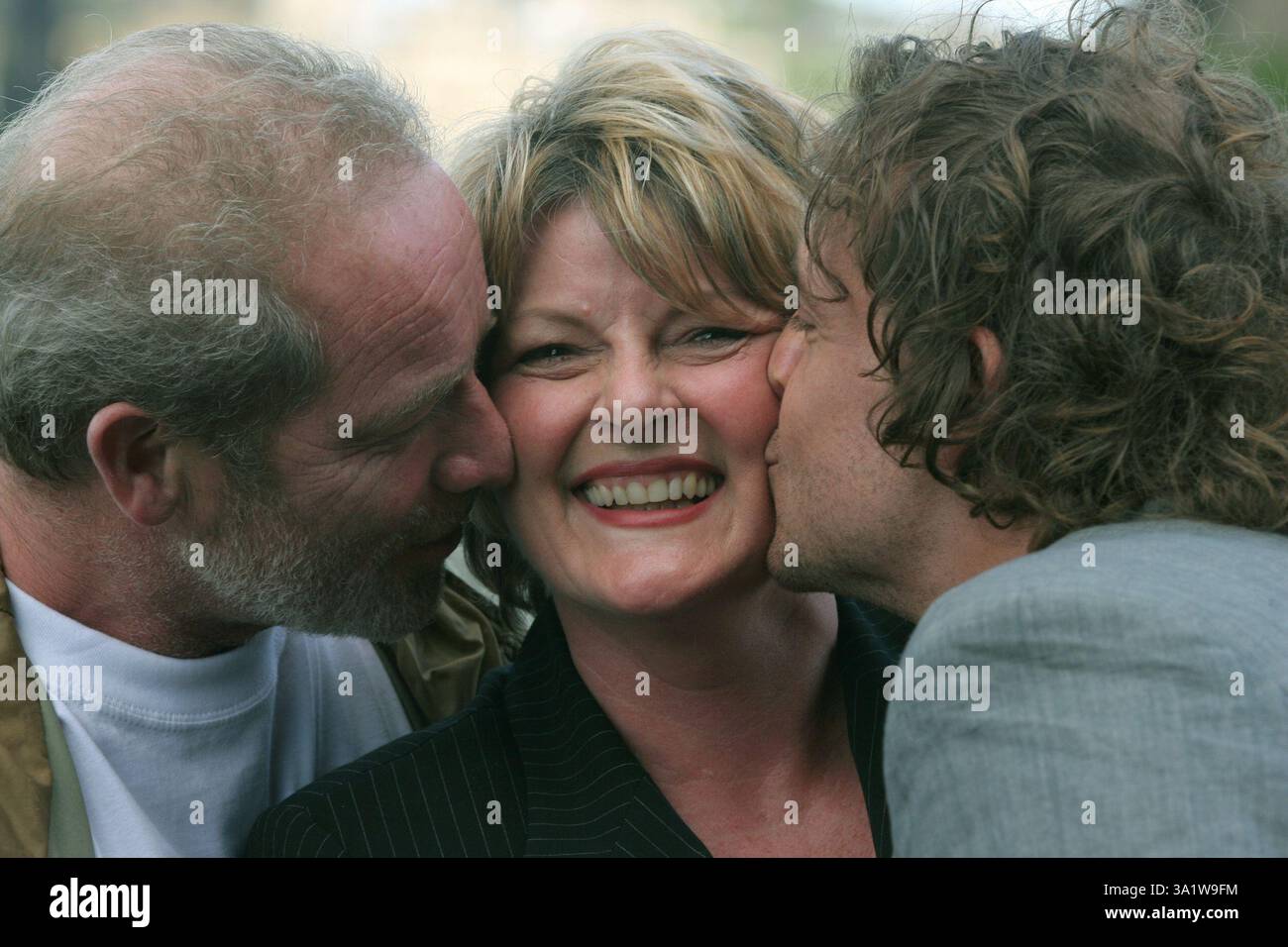 Stars of On A Clear Day, Peter Mullan (left), Brenda Blethyn and Jamie ...